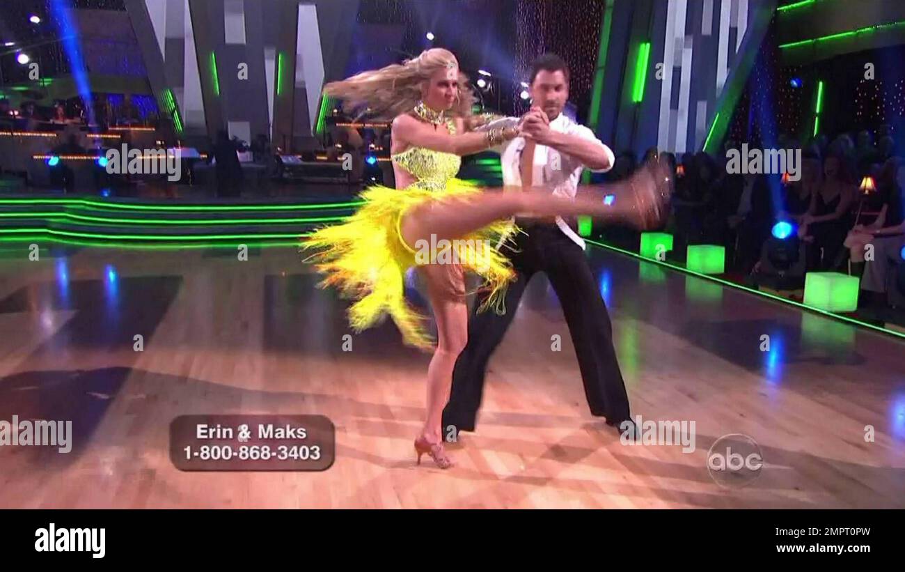 ESPN sportscaster Erin Andrews dances the Cha Cha Cha with Maksim ...