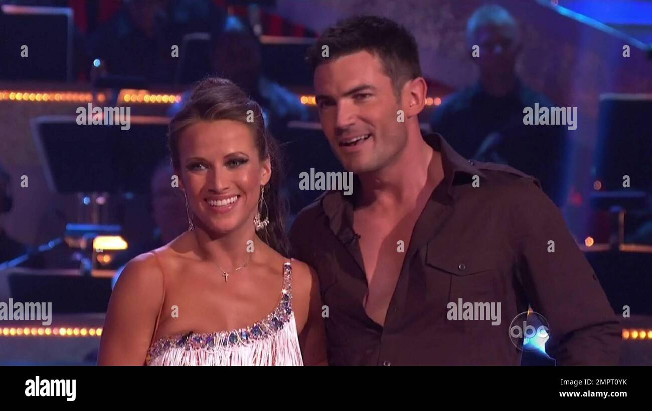 English actor Aiden Turner dances the Cha Cha Cha live with his partner ...