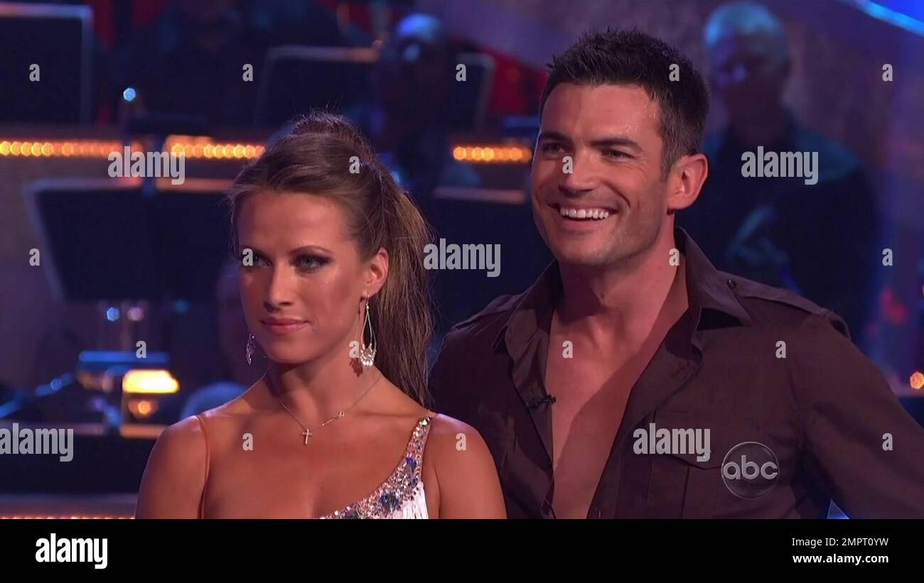 English actor Aiden Turner dances the Cha Cha Cha live with his partner Edyta liwi ska on the ...