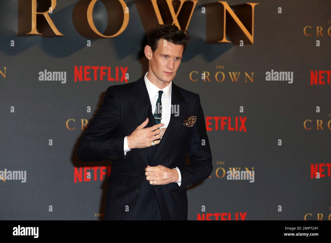 Actor Matt Smith poses for photographers on arrival at the premiere of ...