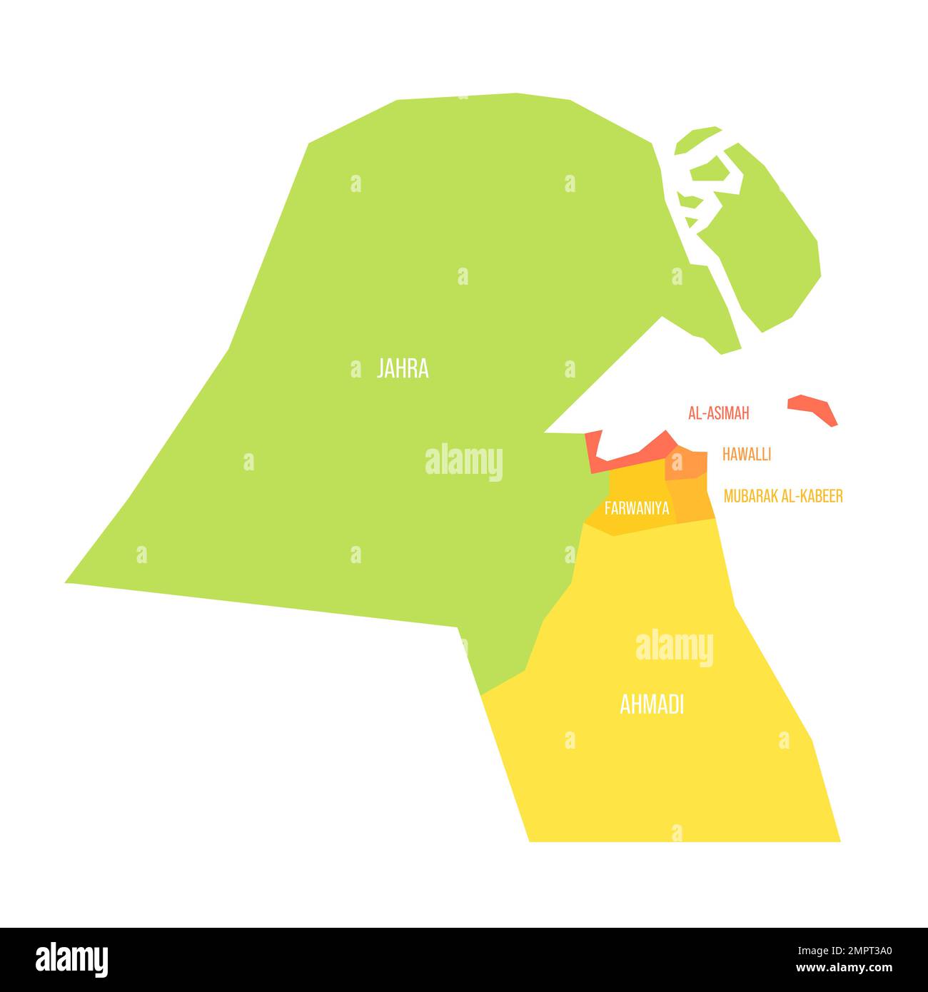 Kuwait political map of administrative divisions Stock Vector Image ...