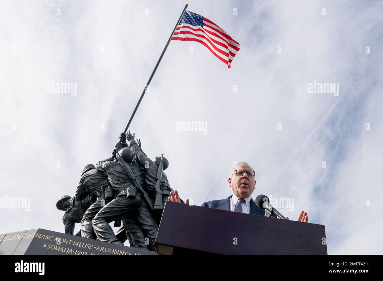 The Carlyle Group co-CEO David Rubenstein speaks during the unveiling ...