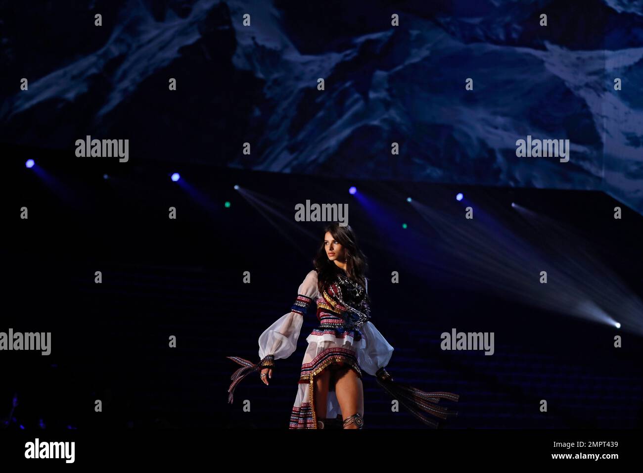 Brazilian model Bruna Lirio presents a creation during the Victoria's ...