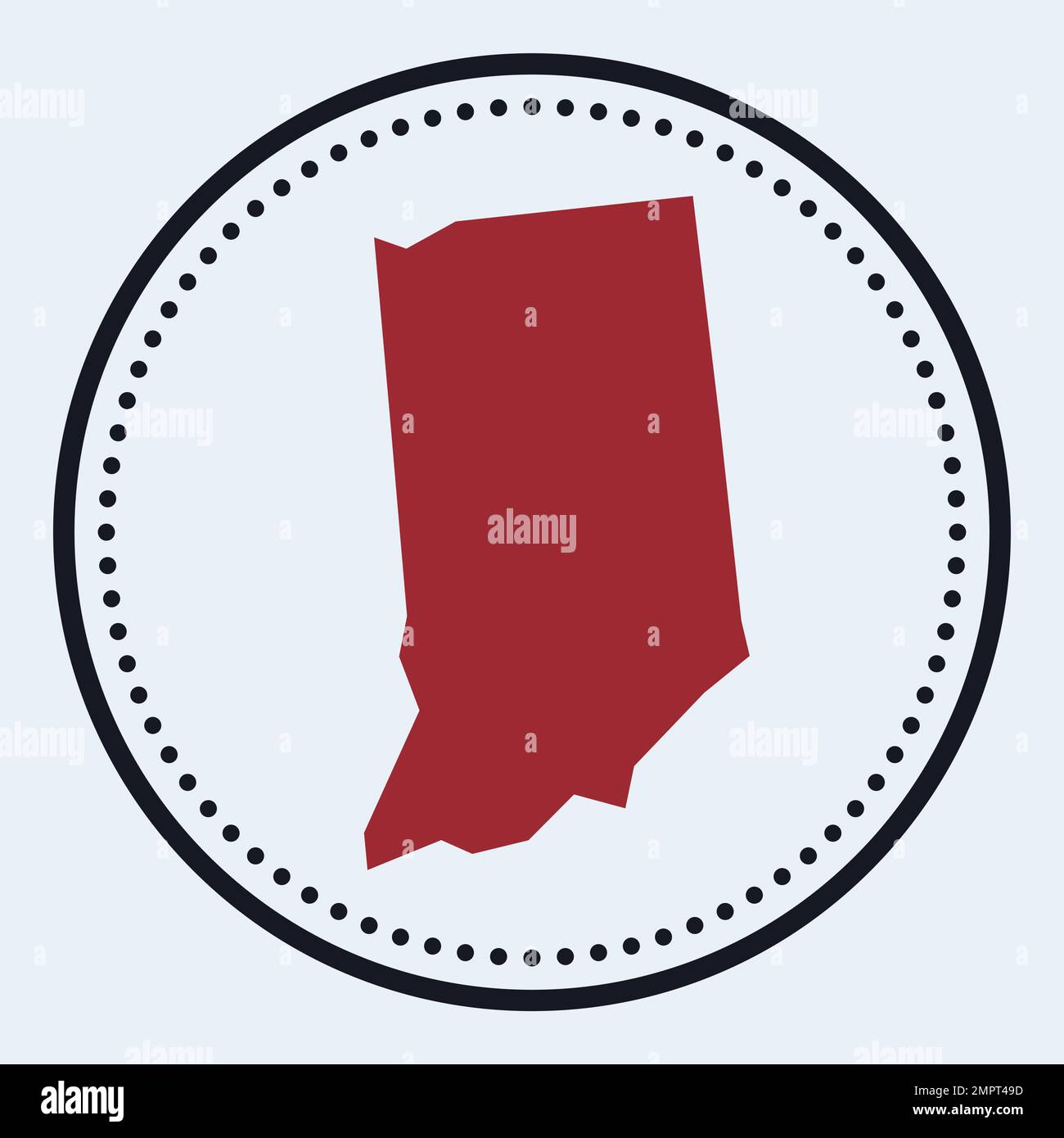 Indiana round stamp. Round logo with US state map and title. Stylish ...