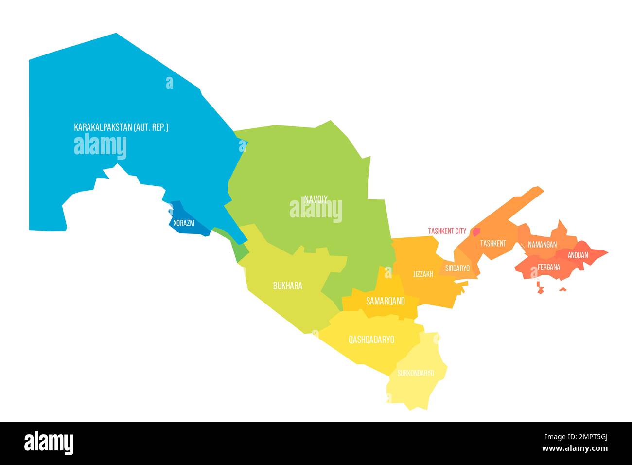 Uzbekistan political map of administrative divisions Stock Vector Image ...