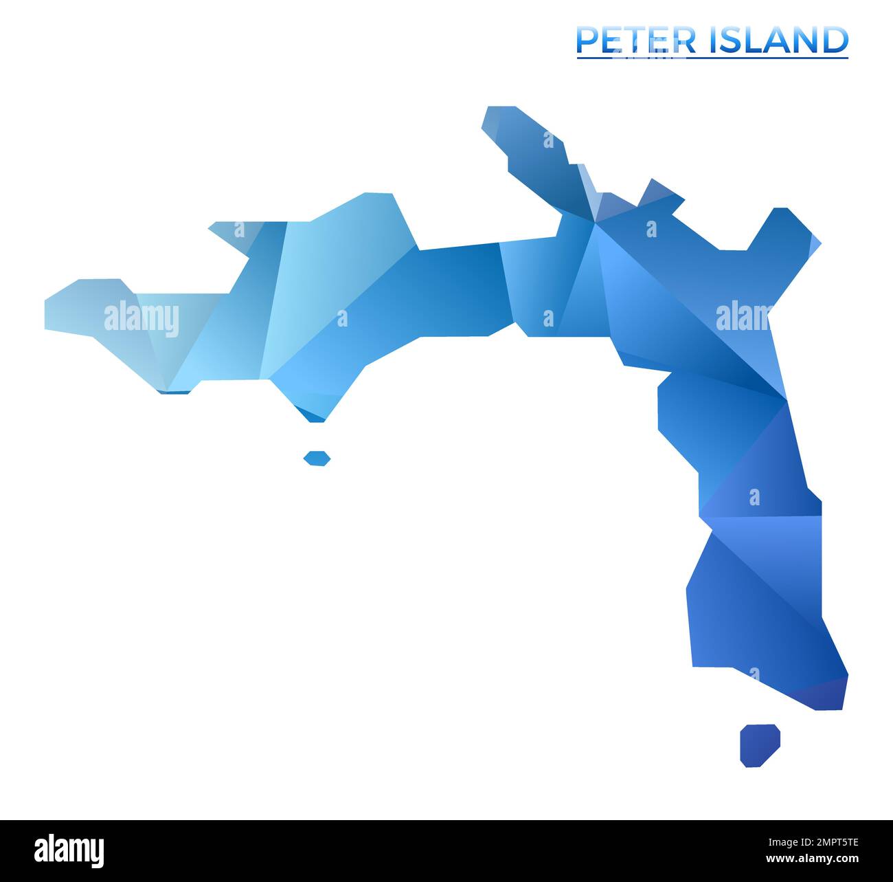 Vector polygonal Peter Island map. Vibrant geometric island in low poly ...