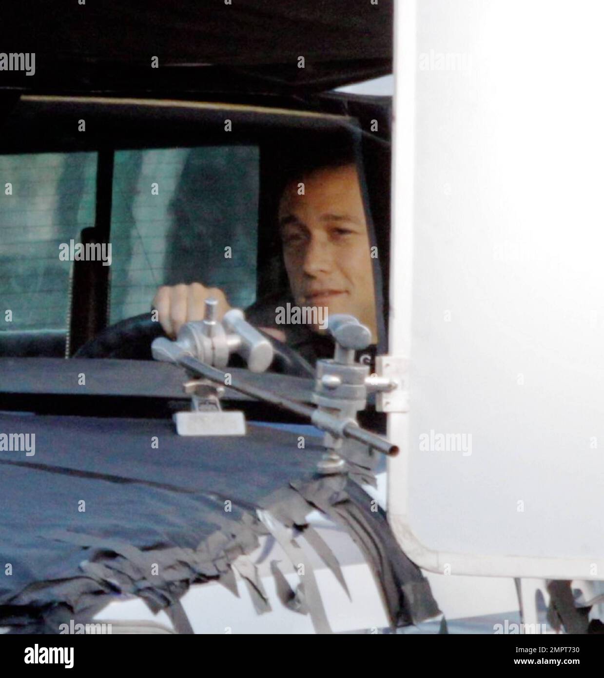 Actors Christian Bale and Joseph Gordon-Levitt film a scene for the ...