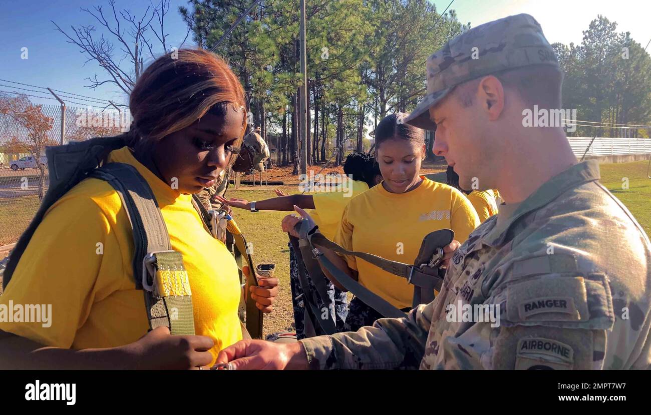 Soldiers at Fort Bragg help secure harnesses on Gates County High ...