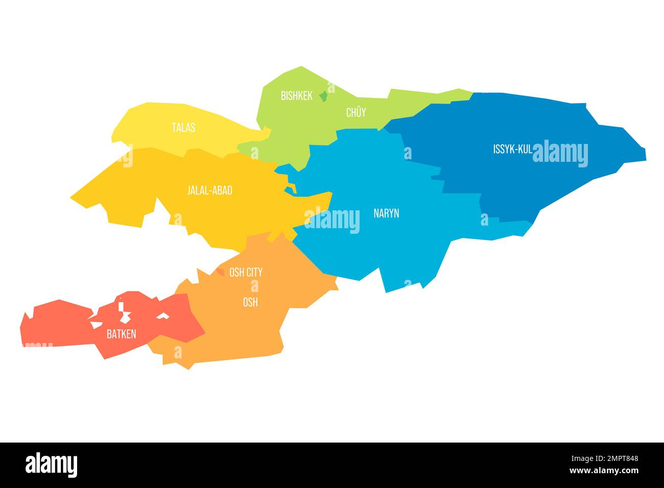 Kyrgyzstan political map of administrative divisions Stock Vector Image ...