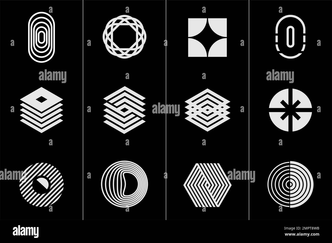 Modern O letter logo design set. Collection of line 0 logo vector ...