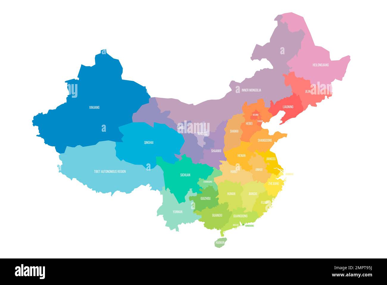 China political map of administrative divisions Stock Vector Image ...