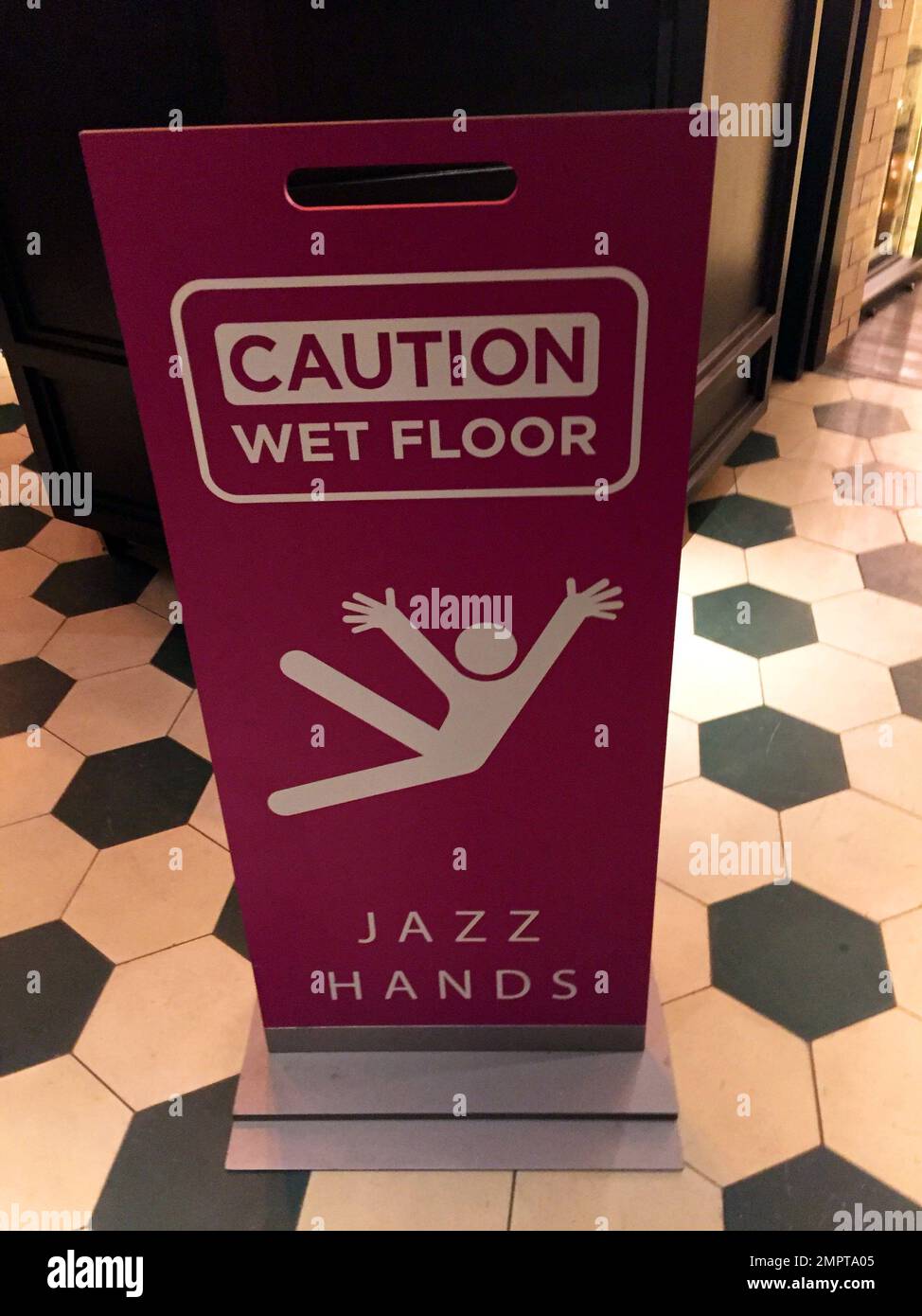 This Nov. 9, 2017 photo shows a humorous warning sign at the Moxy Times ...