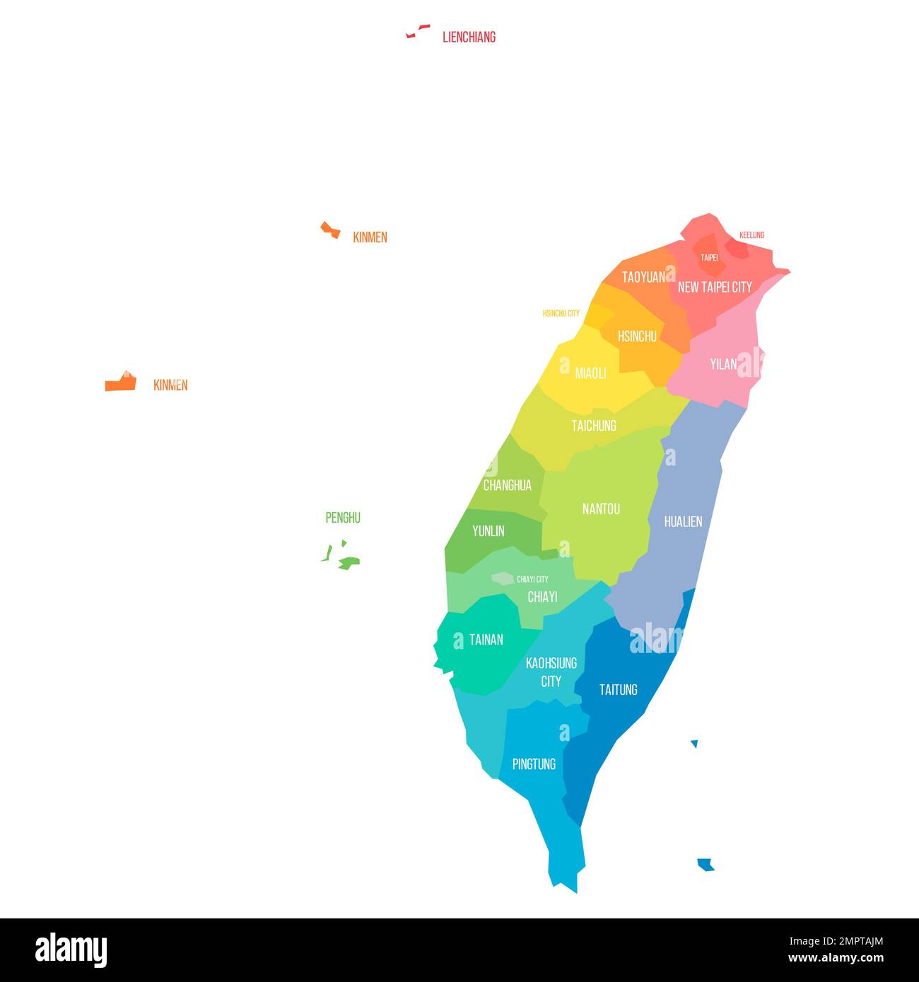 Taiwan political map of administrative divisions Stock Vector Image ...