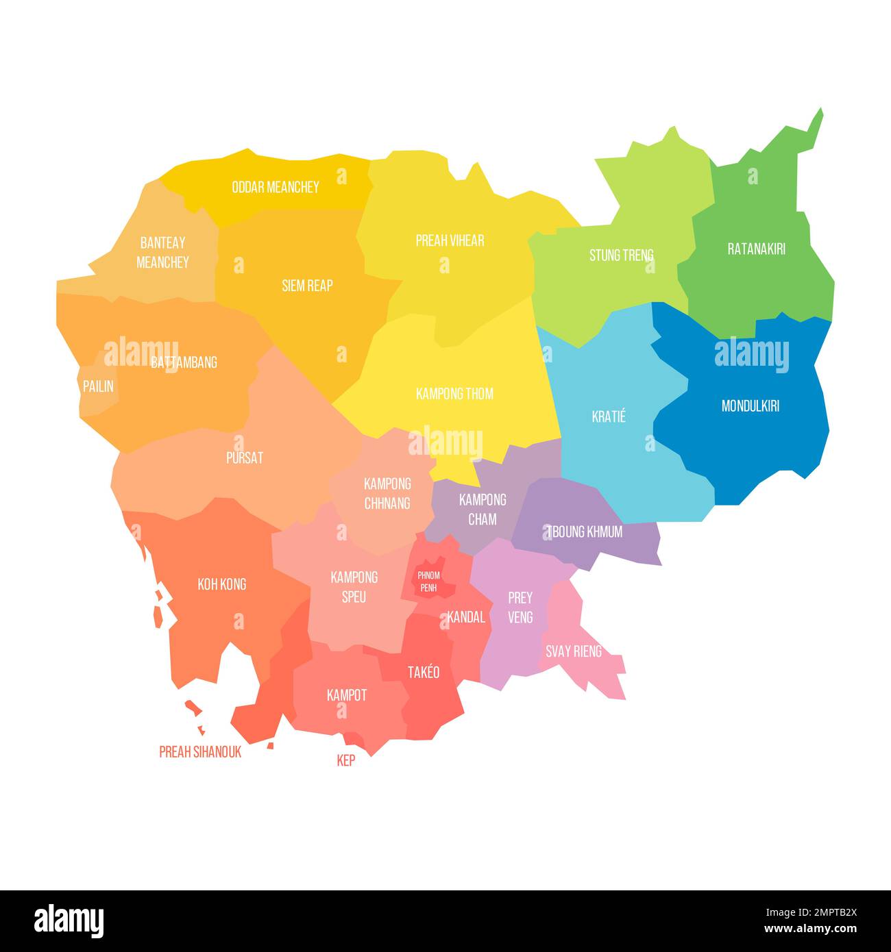 Cambodia political map of administrative divisions Stock Vector Image ...