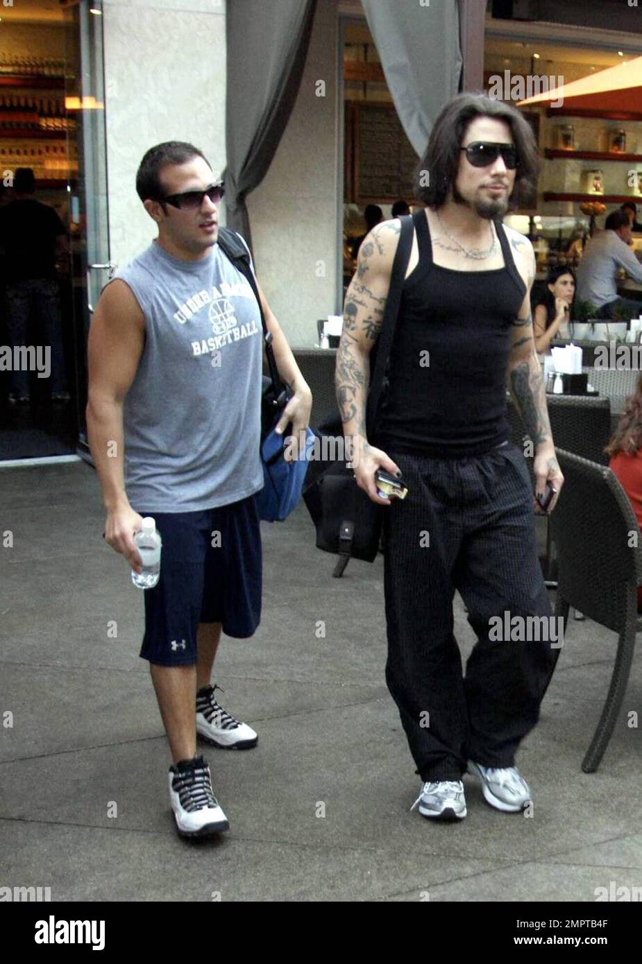 Exclusive!! Dave Navarro leaves Cafe Primo with a friend. The pair are ...