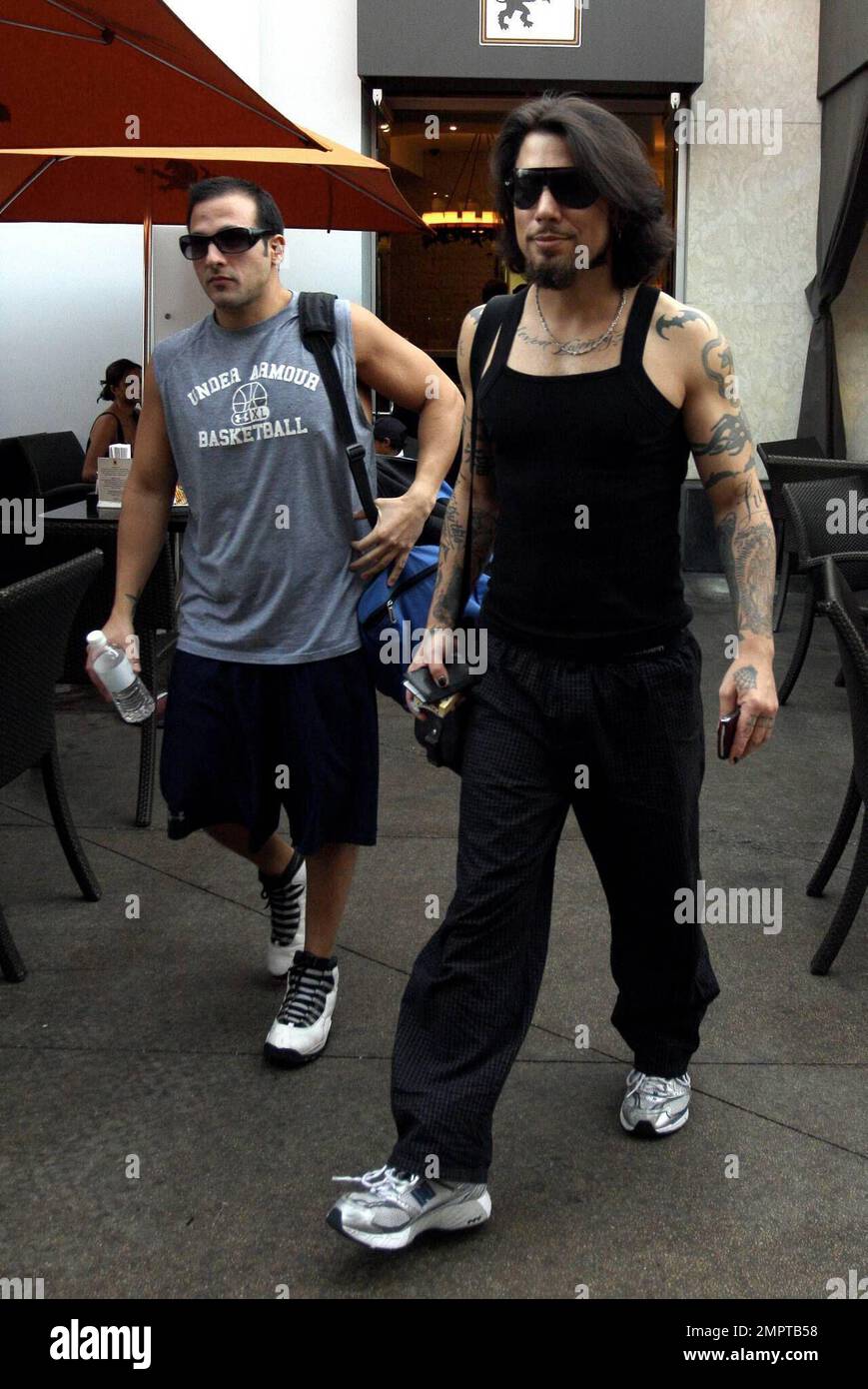 Exclusive!! Dave Navarro leaves Cafe Primo with a friend. The pair are ...