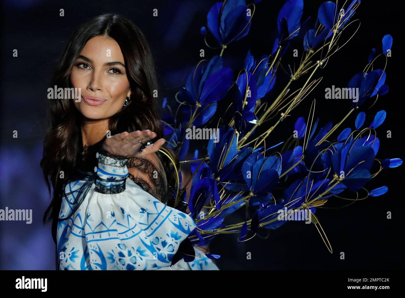 Model Lily Aldridge wears a creation during the Victoria's Secret ...