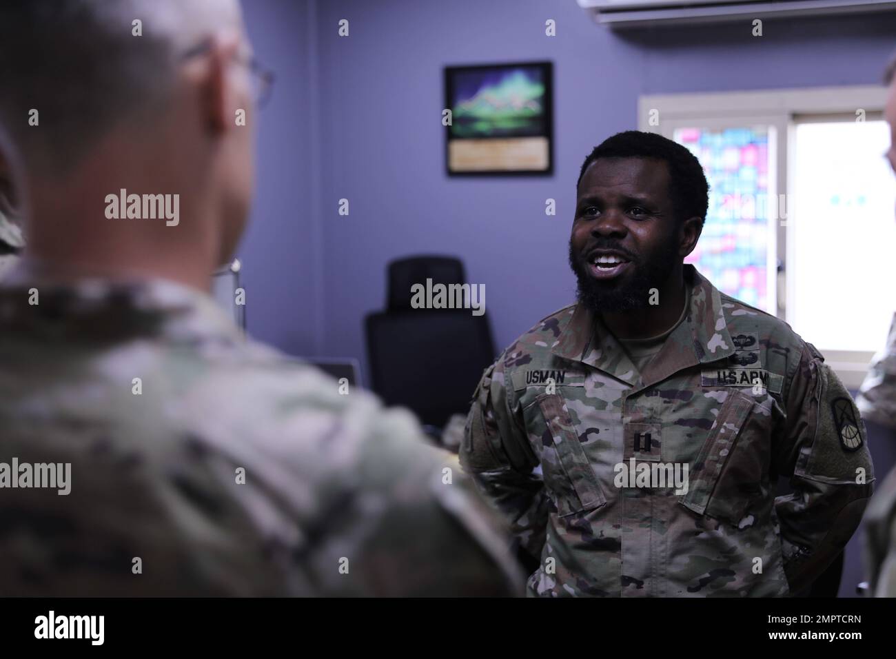 Capt. Idris Usman, a behavior health officer with 160th Theater Signal ...