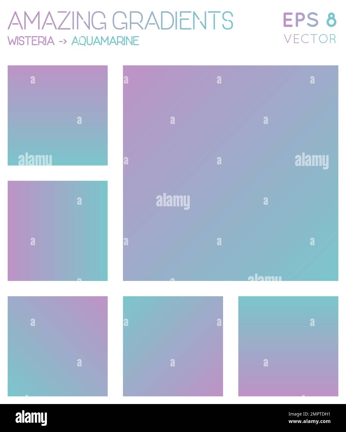 Colorful gradients in wisteria, aquamarine color tones. Admirable ...