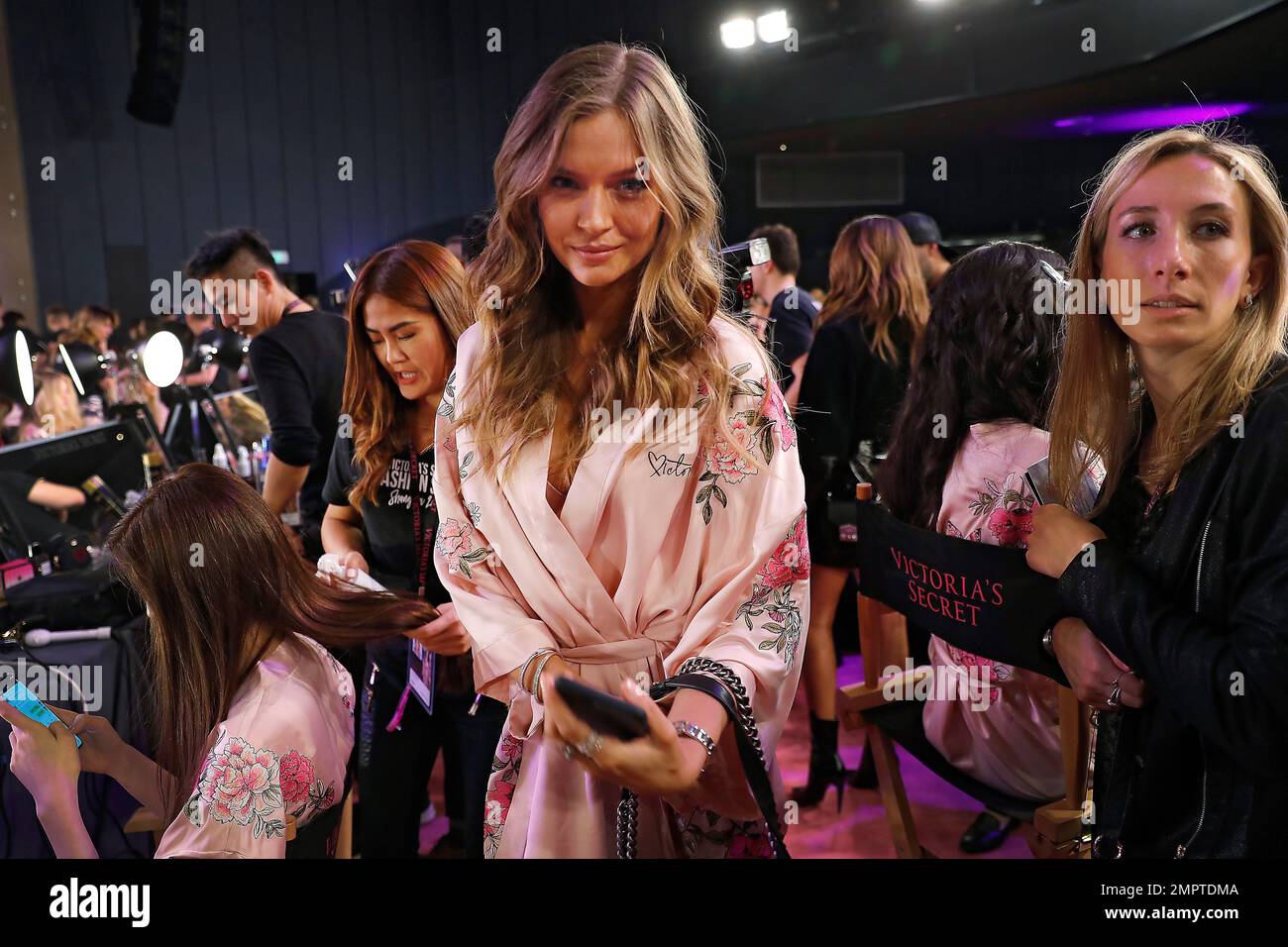 Denmark model Josephine Skriver walks at backstage before the Victoria ...