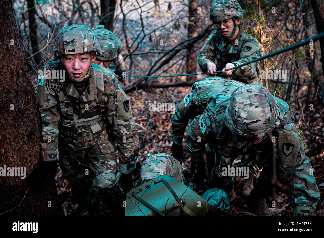 U.S. ARMY Soldiers and South Korean Katusa's Conduct a Ruck march and ...