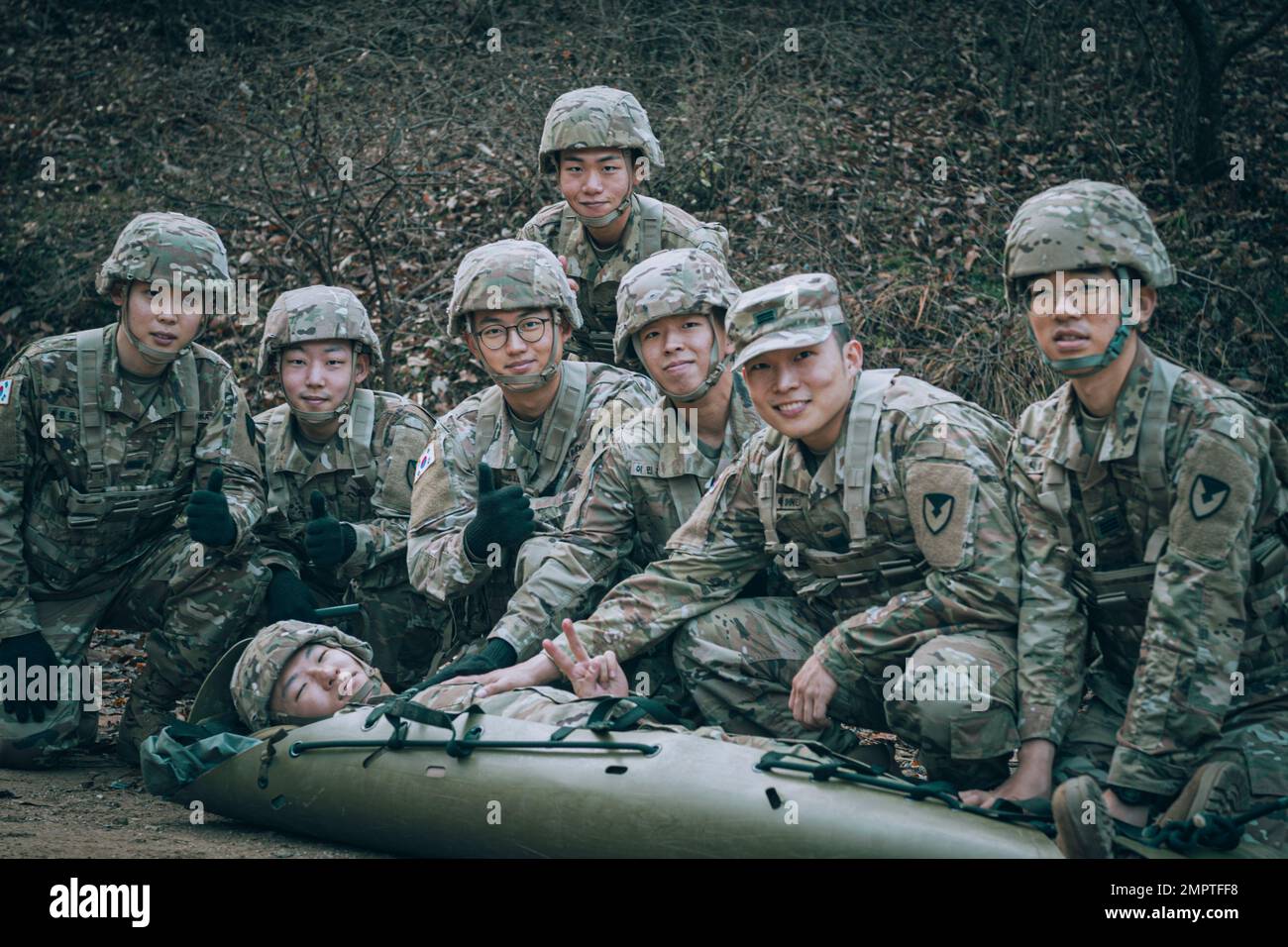U.S. ARMY Soldiers and South Korean Katusa's Conduct a Ruck march and ...
