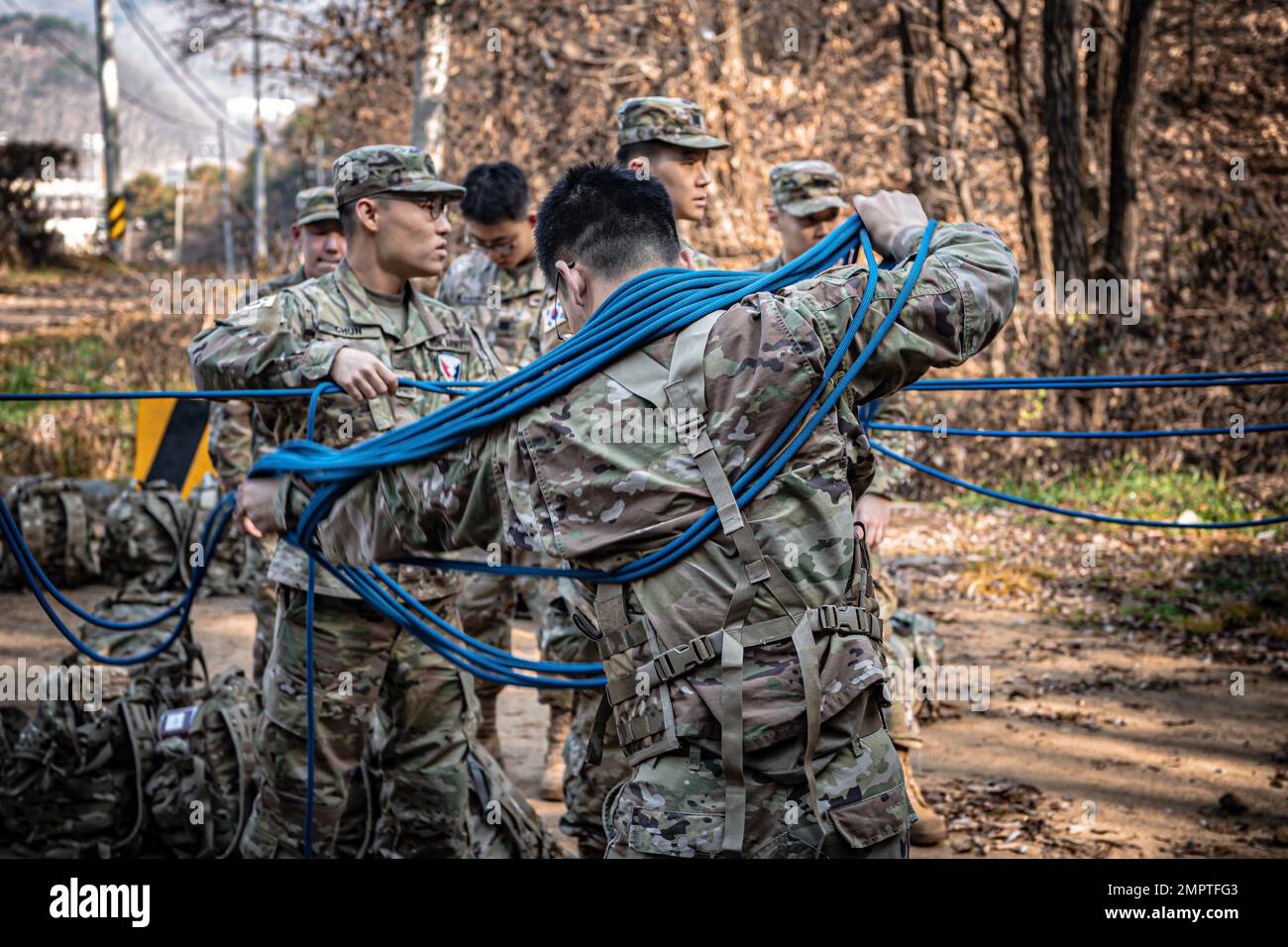 U.S. ARMY Soldiers and South Korean Katusa's Conduct a Ruck march and ...