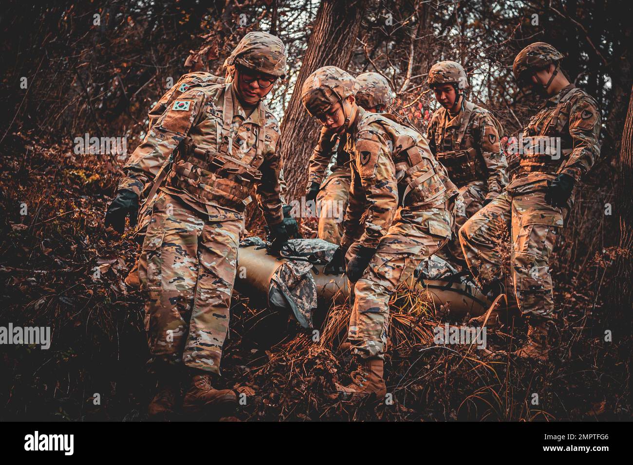 U.S. ARMY Soldiers and South Korean Katusa's Conduct a Ruck march and ...