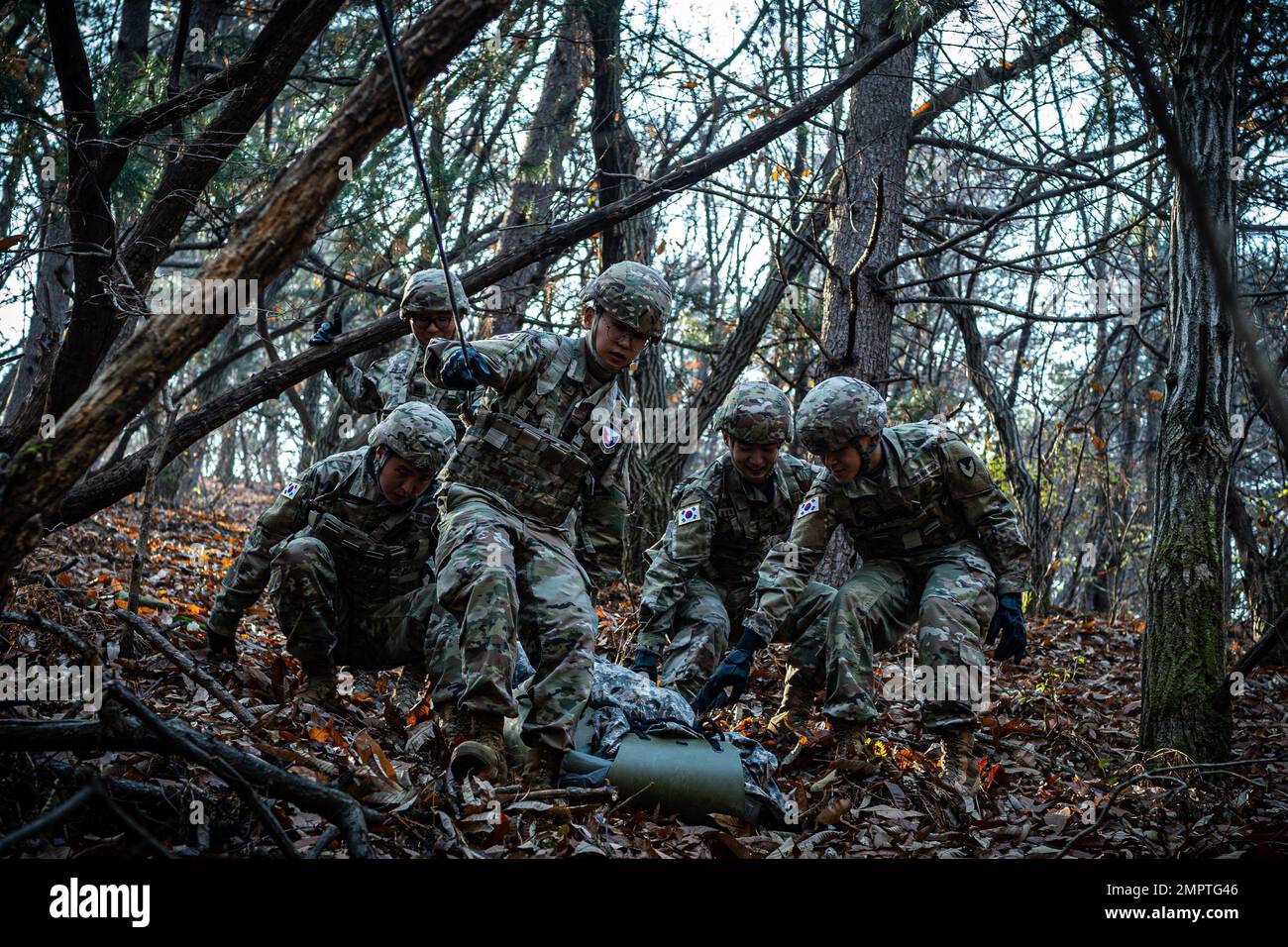 U.S. ARMY Soldiers and South Korean Katusa's Conduct a Ruck march and ...