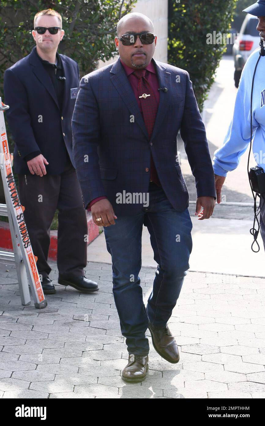 Daymond John shoots an interview for Extra at Universal Studios. Los ...