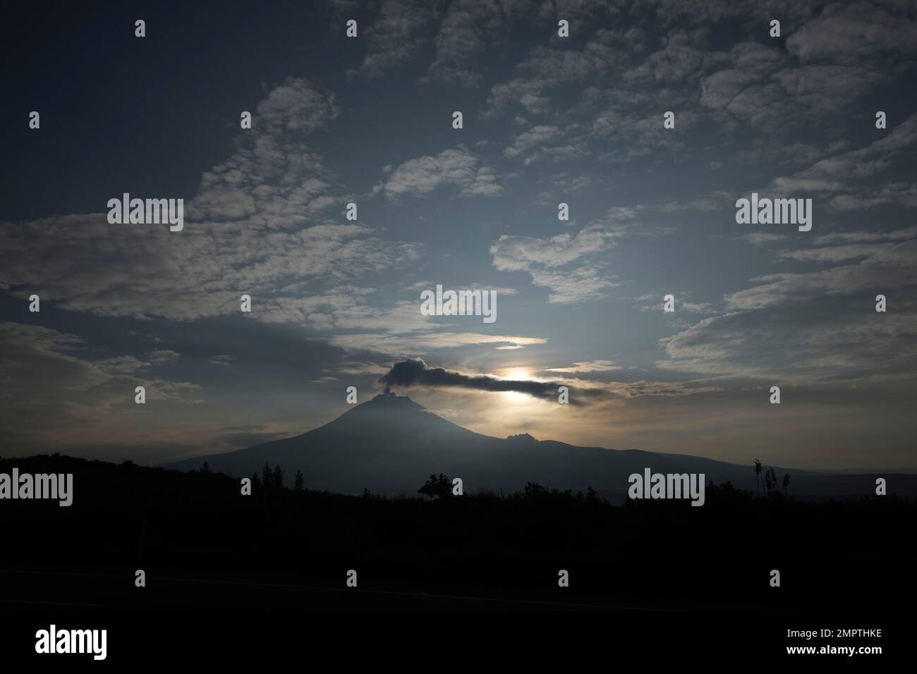 Vapor and ash billow from the Cotopaxi Volcano in Cotopaxi, Ecuador, Tuesday, Jan. 31, 2023. The ...
