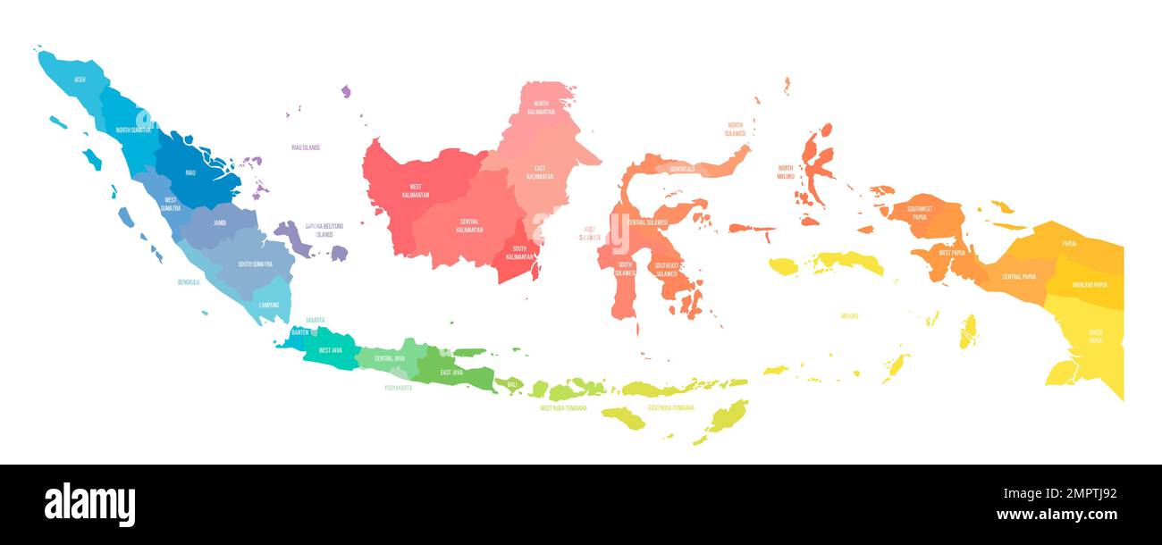 Indonesia political map of administrative divisions - provinces and ...