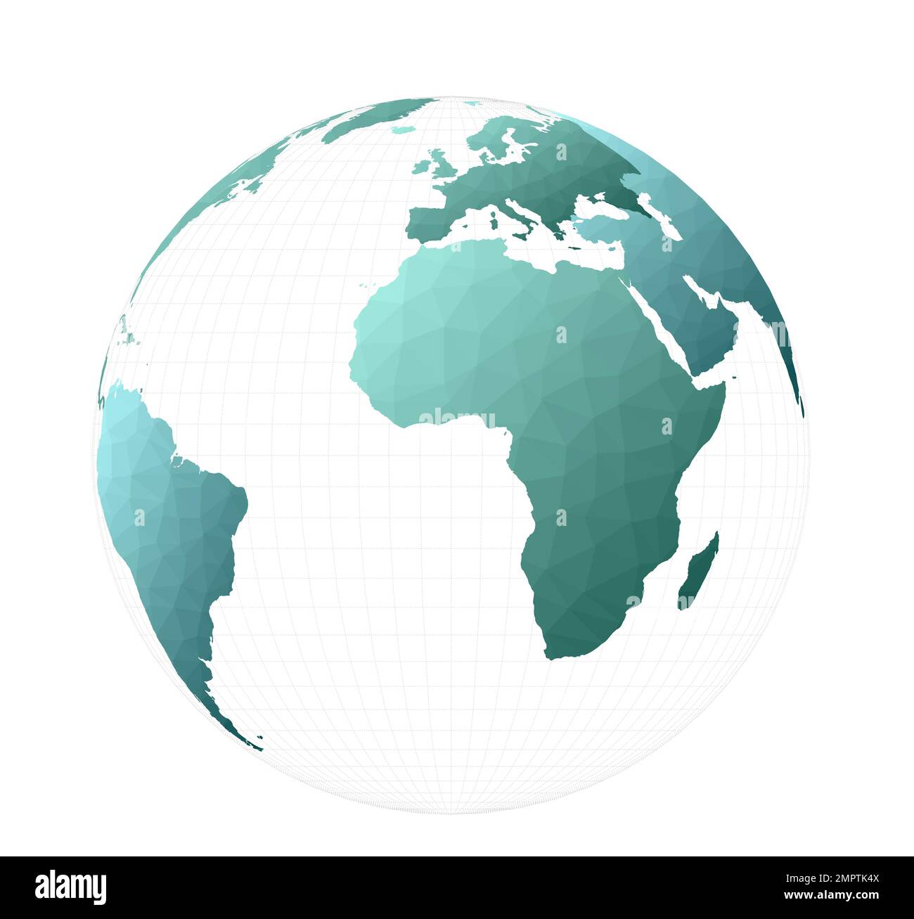 Low poly style world map. Orthographic projection. Sublime vector ...