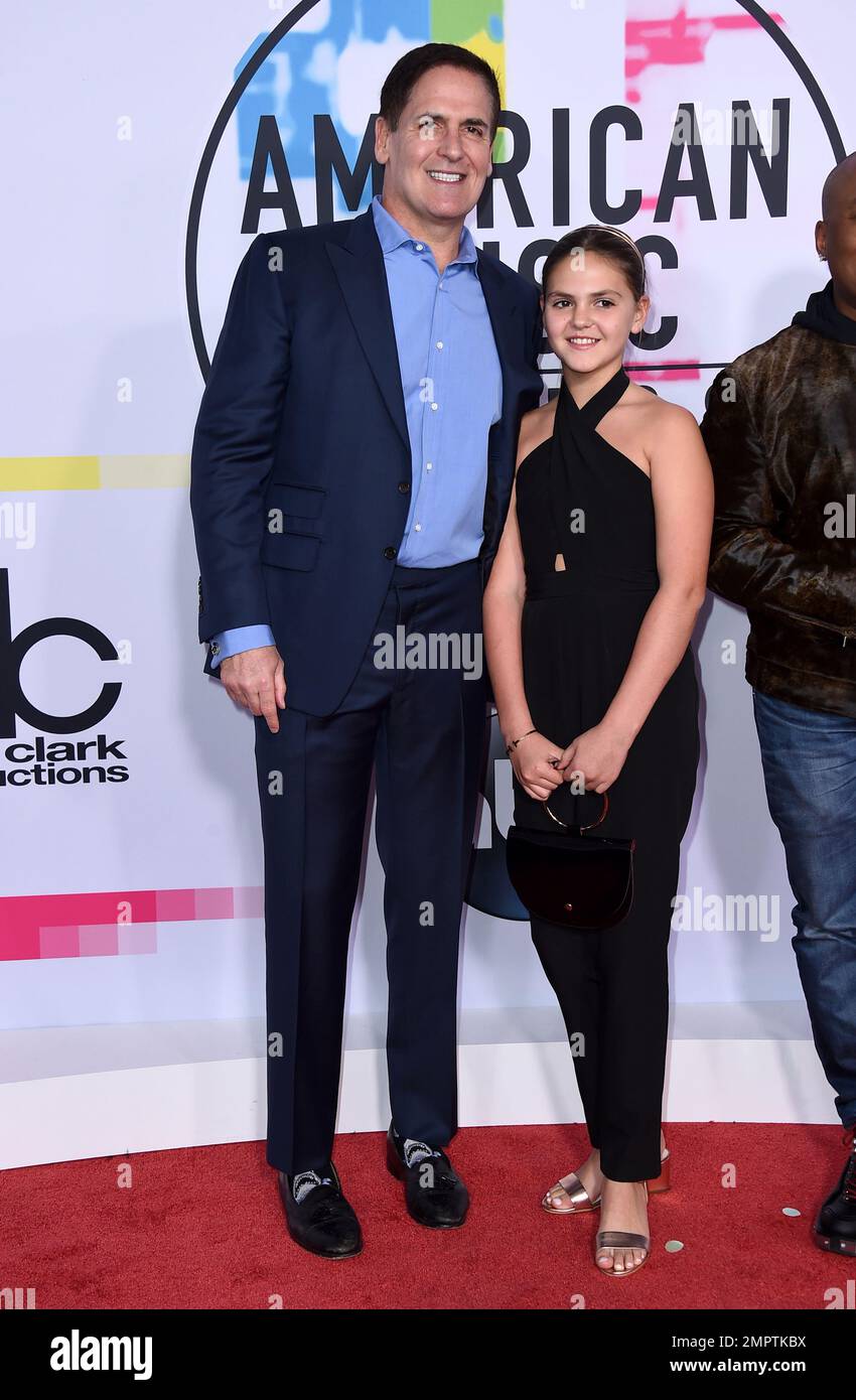 Mark Cuban, left, and Alyssa Cuban arrive at the American Music Awards ...