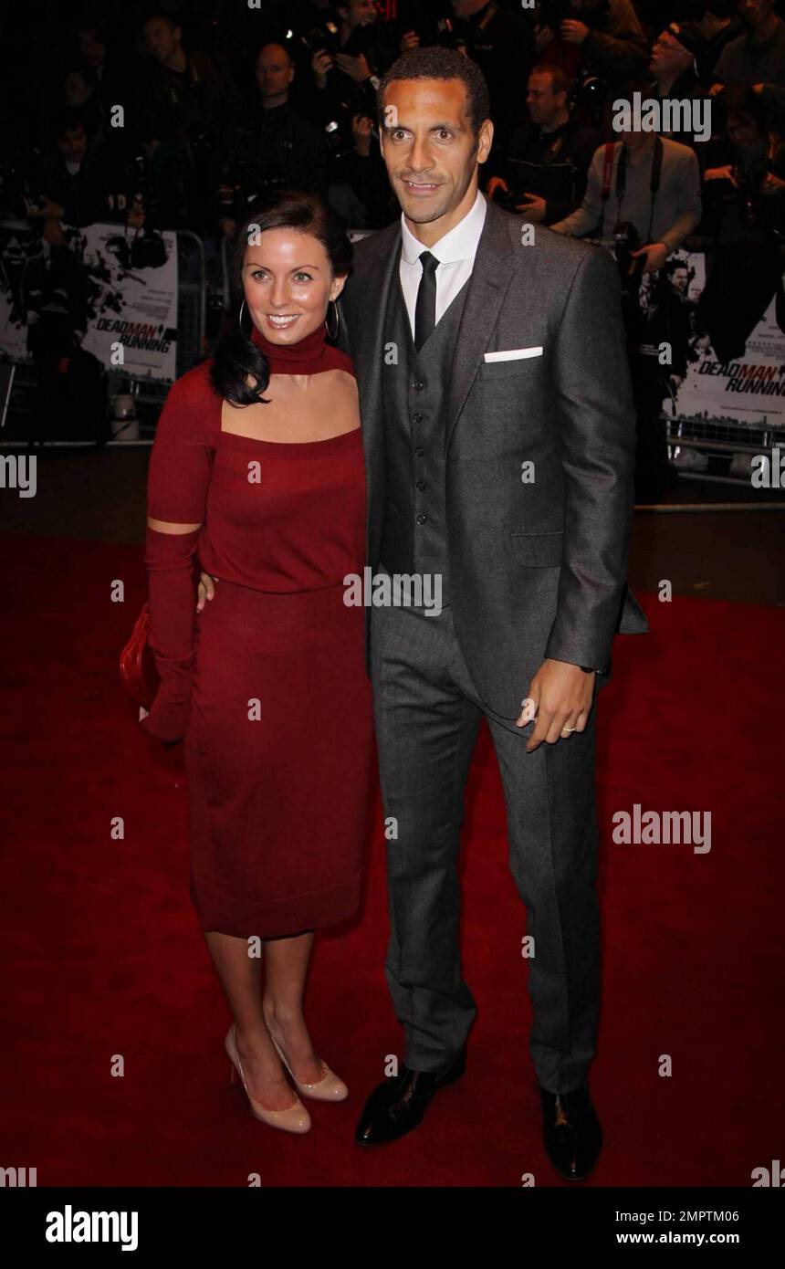 Rio Ferdinand and girlfriend Rebecca Ellison at the premiere of "Dead ...