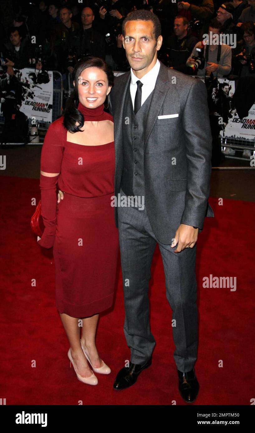 Rio Ferdinand and girlfriend Rebecca Ellison at the premiere of "Dead ...