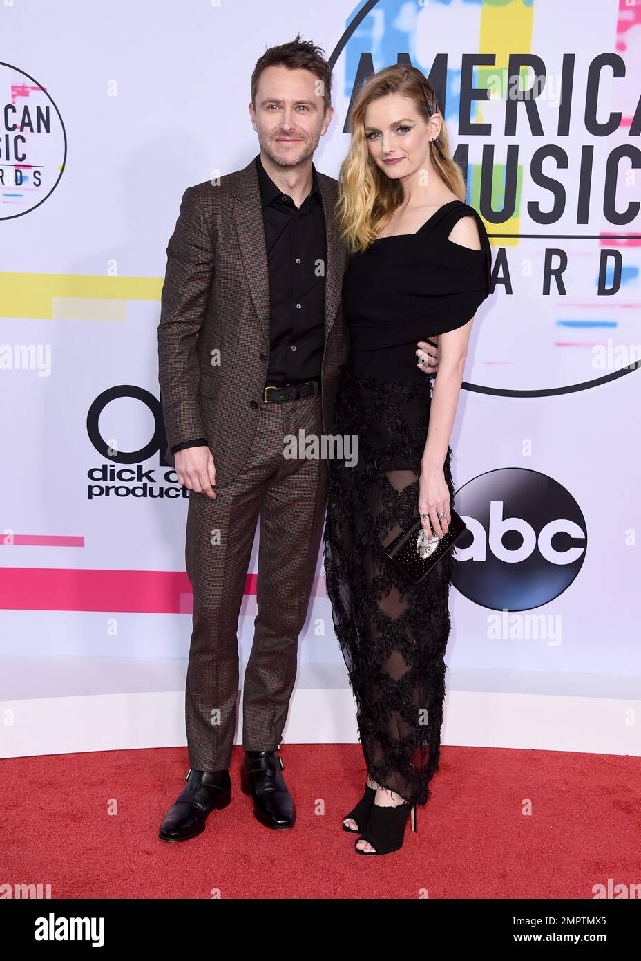 Chris Hardwick, left, and Lydia Hearst arrive at the American Music ...