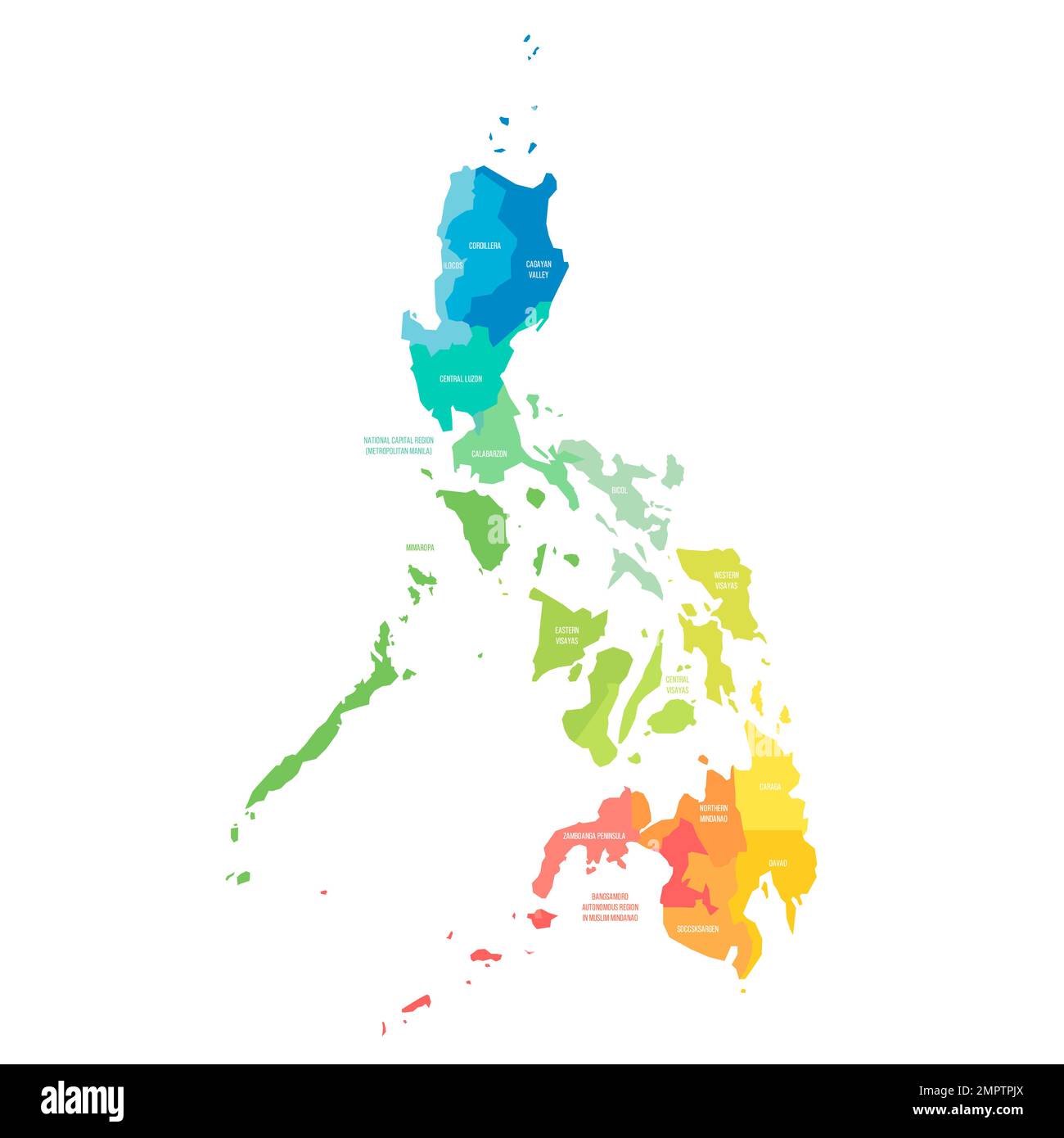 Philippines political map of administrative divisions Stock Vector Image & Art - Alamy