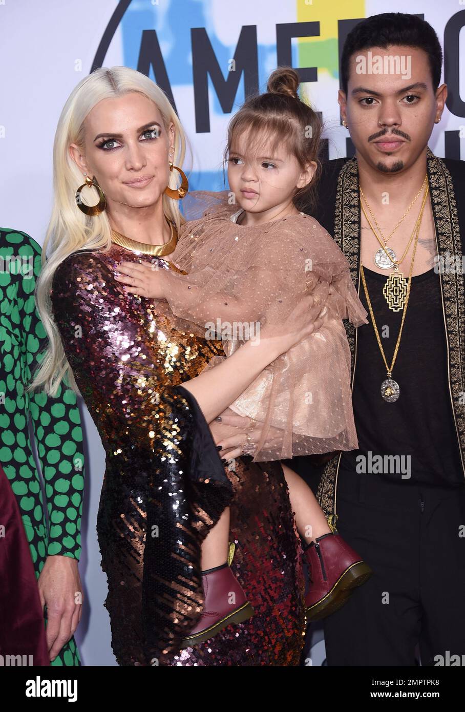 Ashlee Simpson, from left, Jagger Snow Ross, and Evan Ross arrive at ...