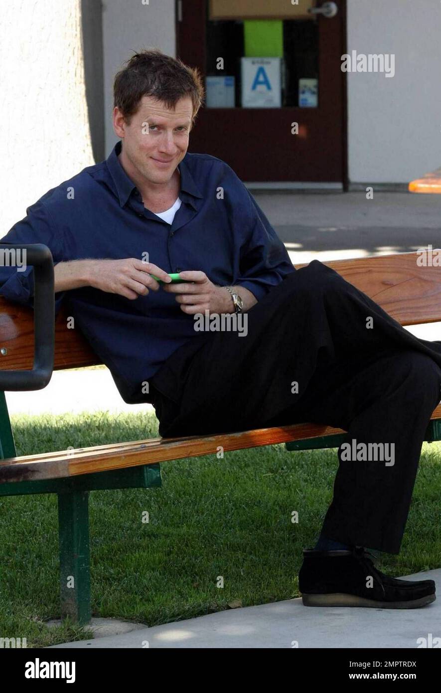 - Actor Declan Joyce takes a rest on a park bench while enjoying a day ...