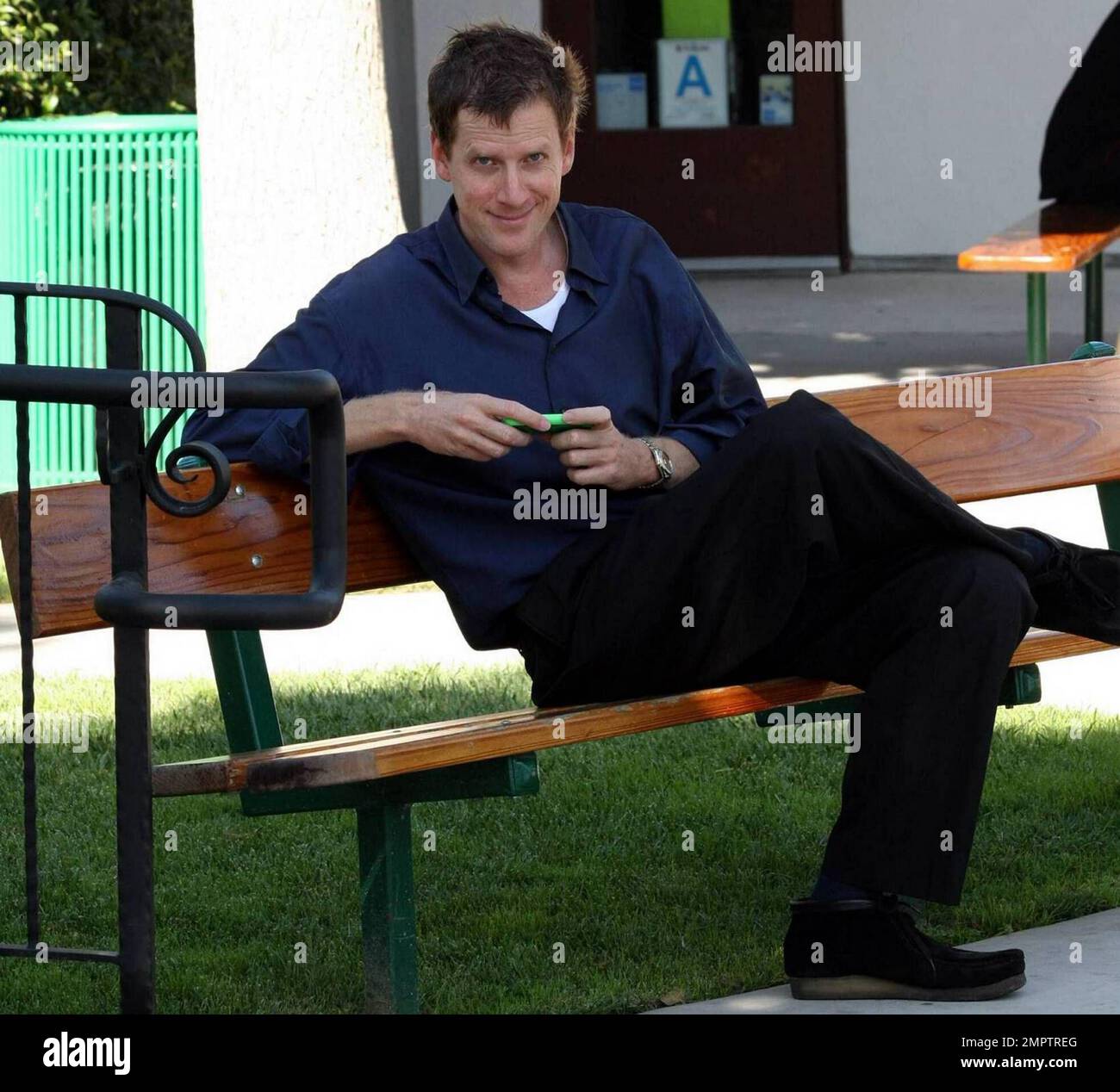 - Actor Declan Joyce takes a rest on a park bench while enjoying a day ...