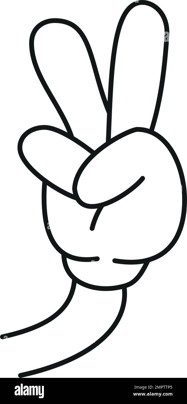 cartoon hands. Comic arms with fingers outline various gestures ...