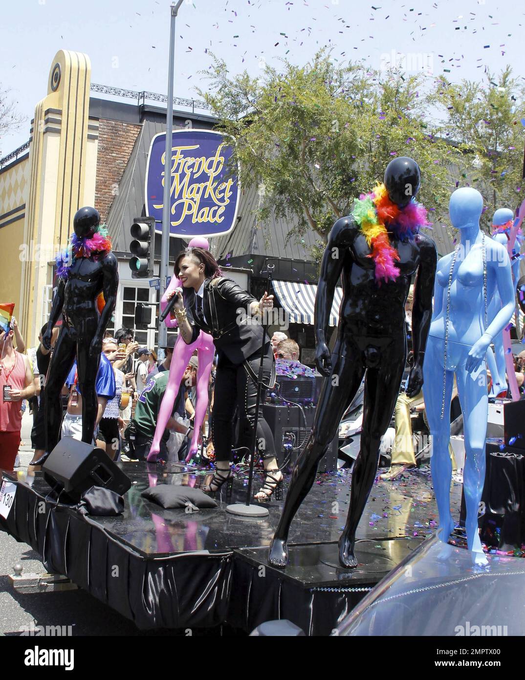 Demi Lovato performs at the LA Pride Parade today in West Hollywood ...