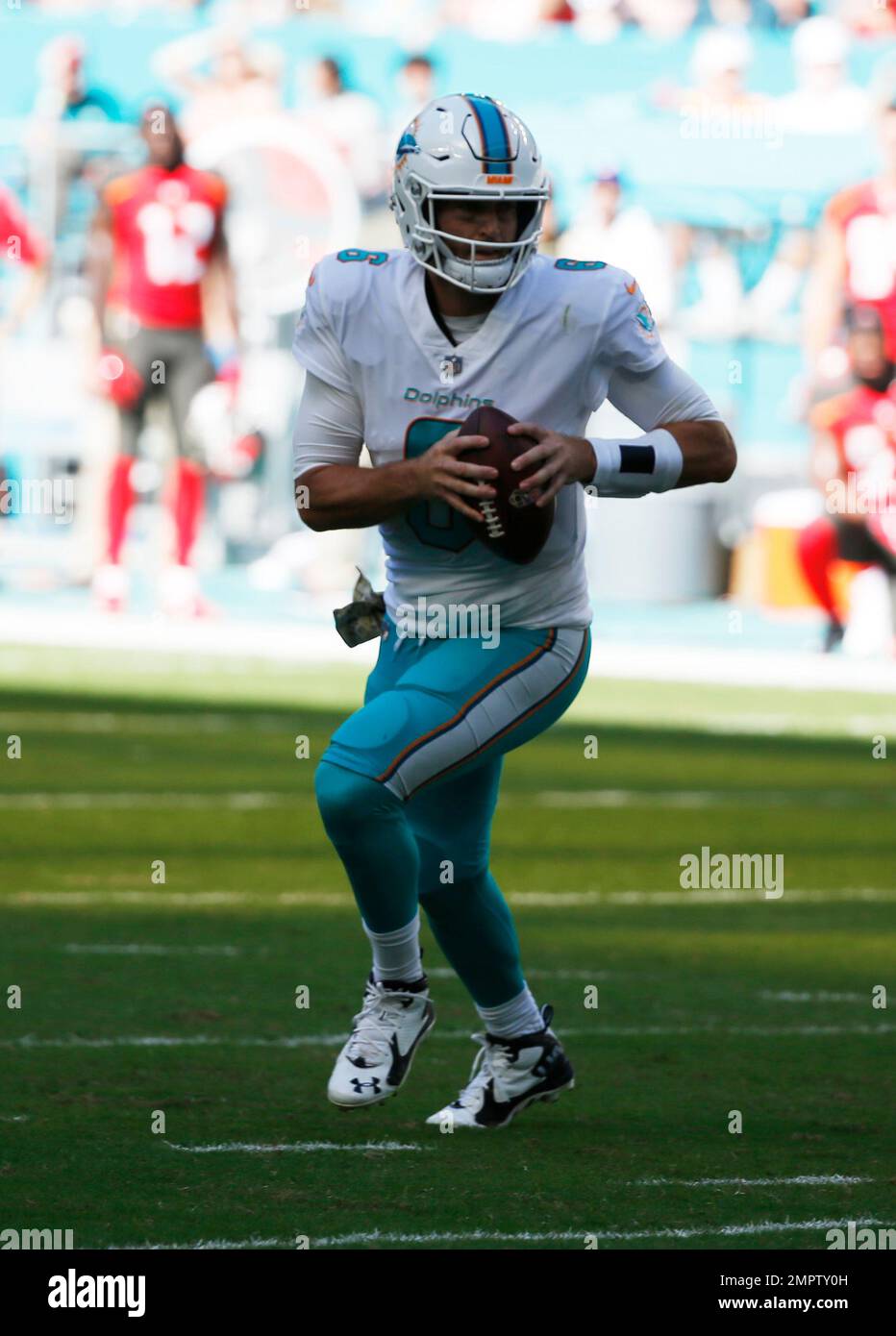 Miami Dolphins quarterback Jay Cutler (6) looks to pass, during the ...