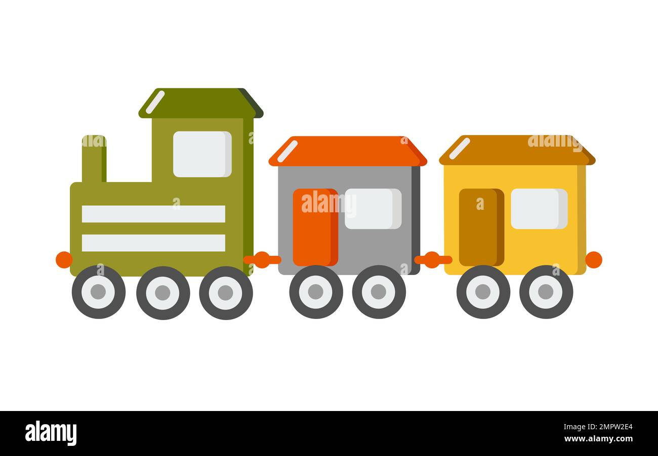 Cute baby train vector flat illustration Stock Vector Image & Art - Alamy