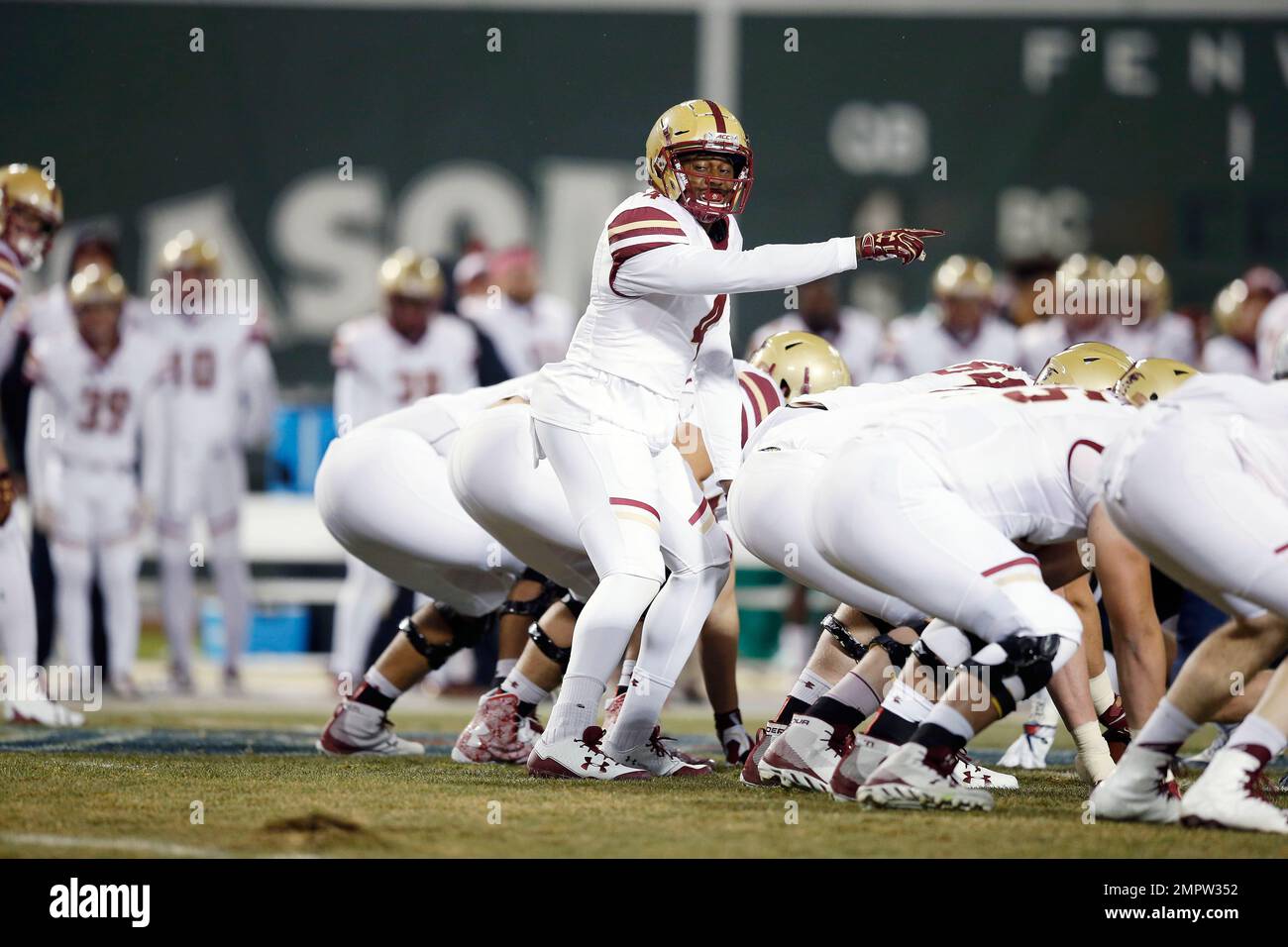 Boston College quarterback Darius Wade gets ready for the snap during ...