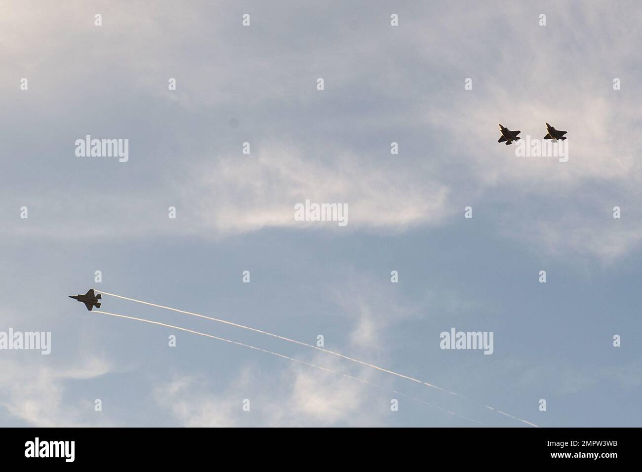 An F-16 Fighting Falcon breaks away from its formation to land during ...