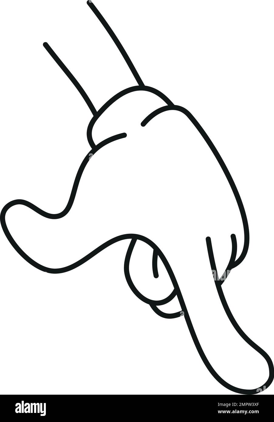 cartoon hands. Comic arms with fingers outline various gestures ...