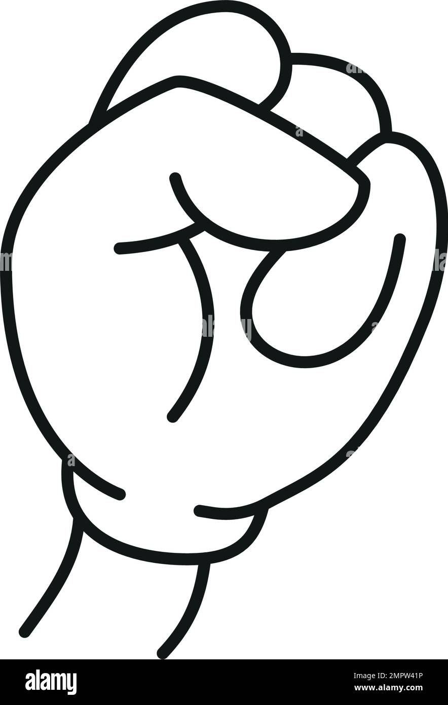 cartoon hands. Comic arms with fingers outline various gestures ...