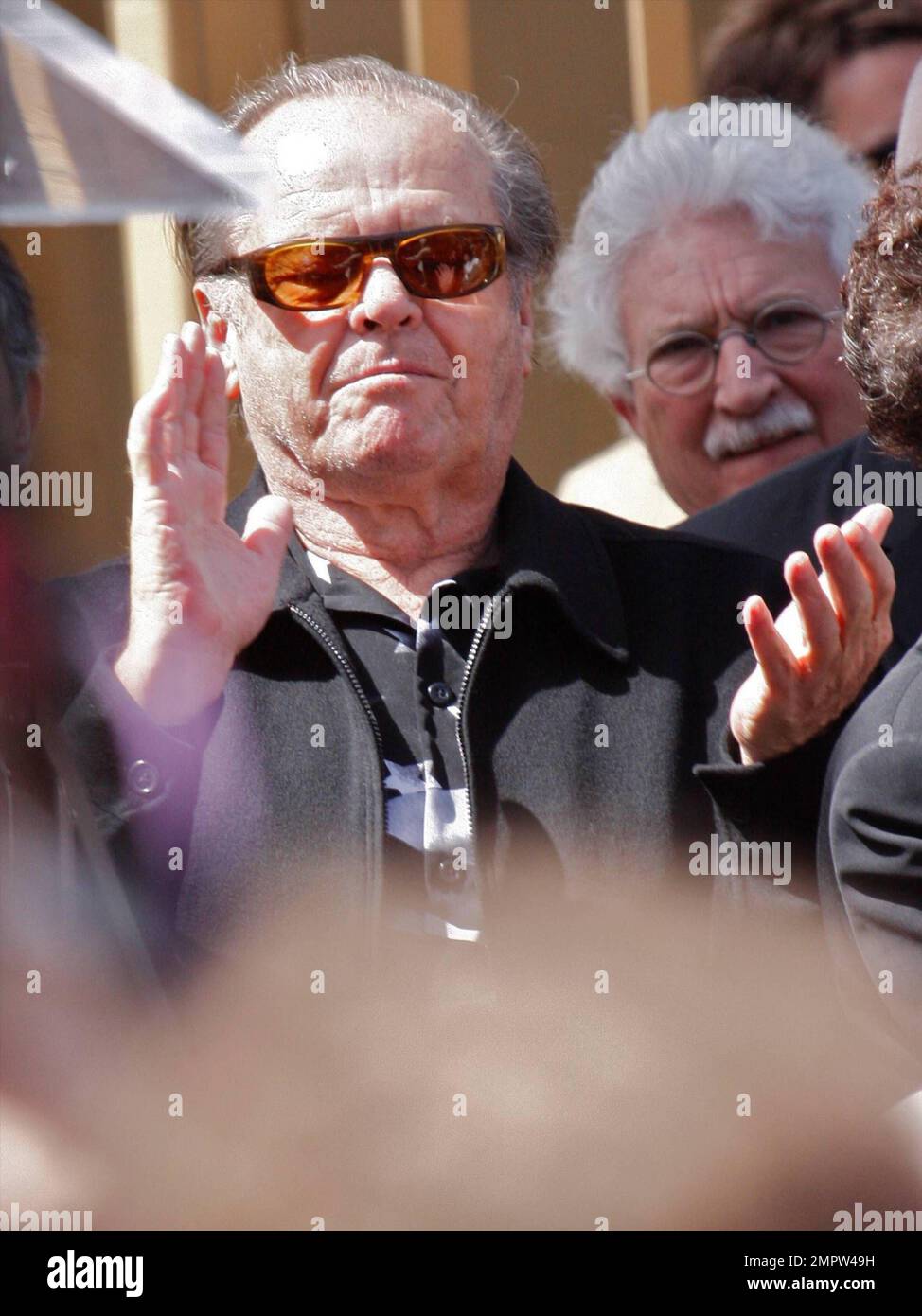 A frail looking Dennis Hopper is awarded a star on the Hollywood Walk ...
